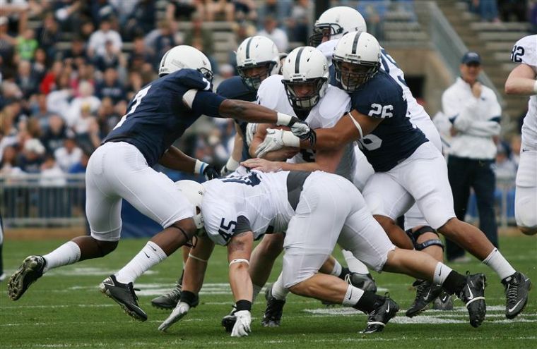 Bill O'Brien pleased after 77-65 win by defense in Blue-White Game ...