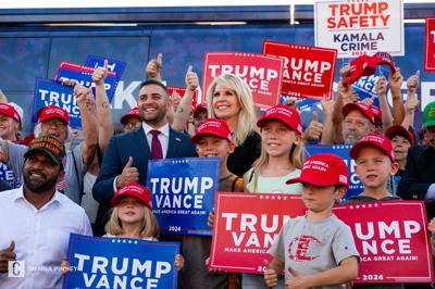 'Team Trump Bus Tour' rallies support at Penn State's Medlar Field ...