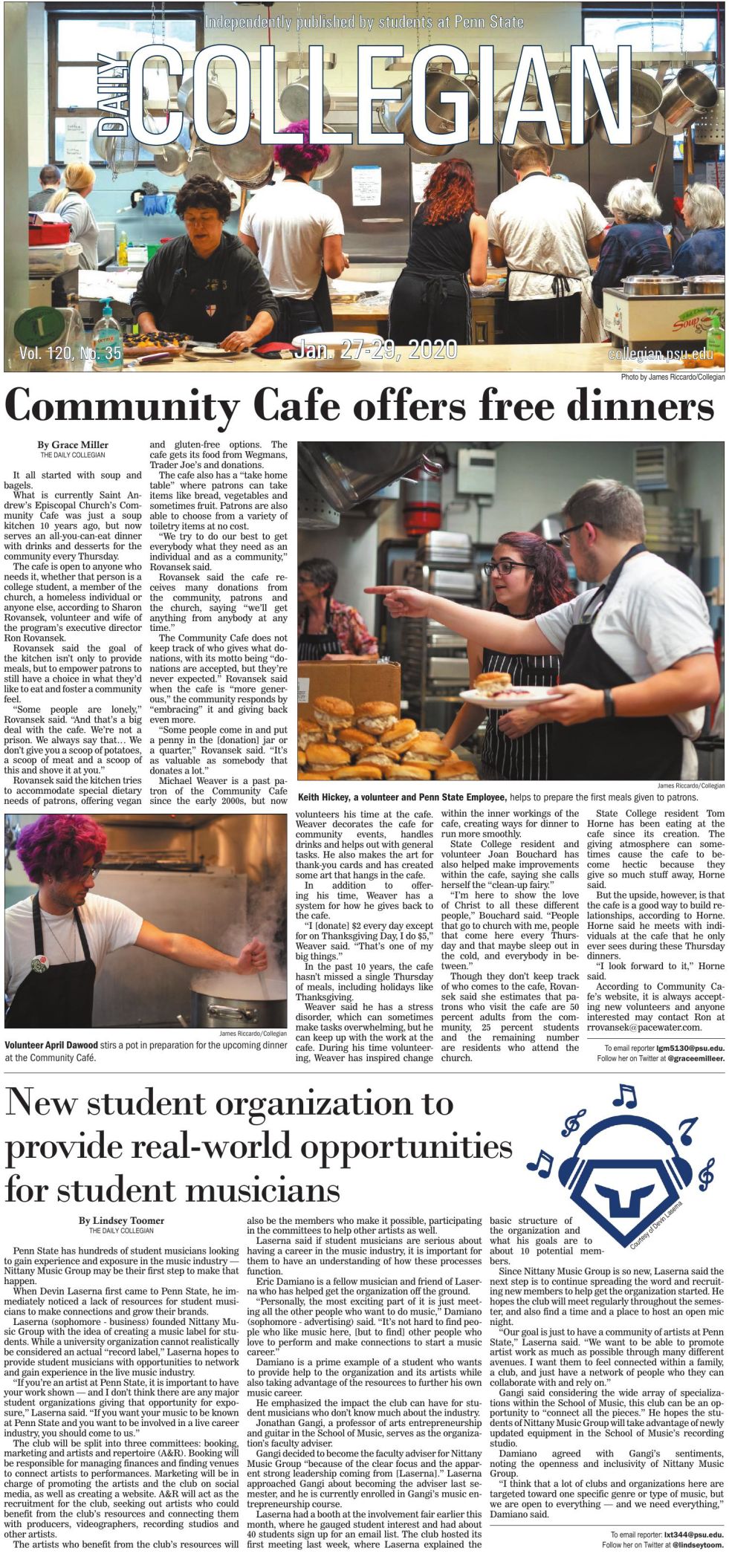 The Daily Collegian for Jan. 27, 2020 | Print Editions | Daily ...