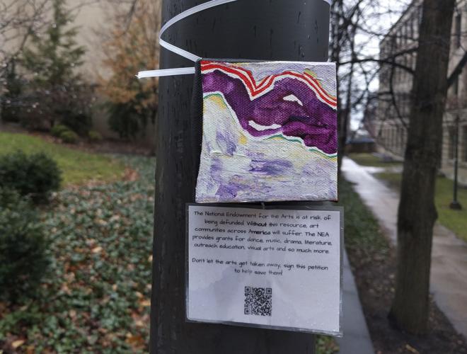 Anonymous art on campus made to speak out against President Trump's ...