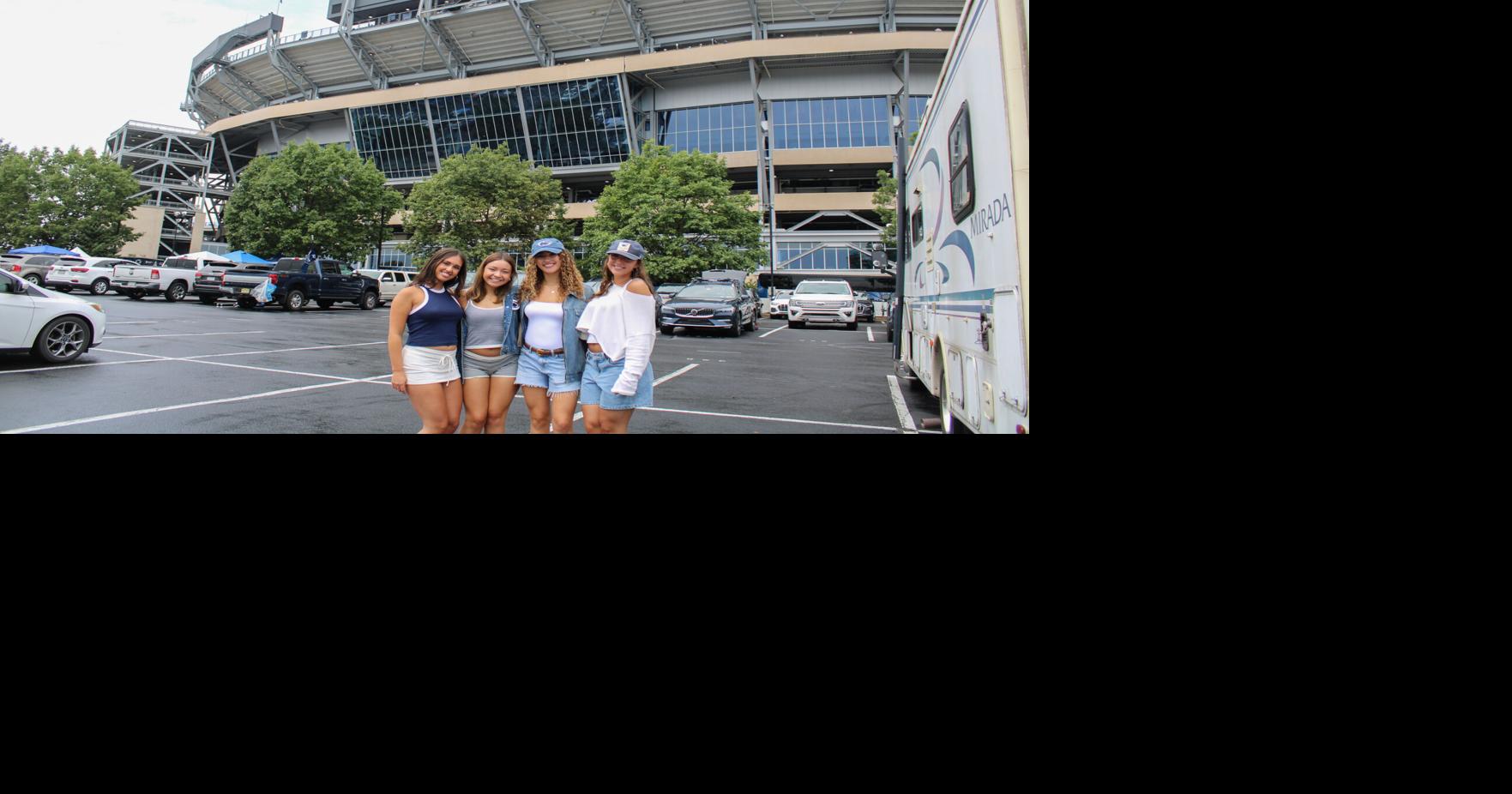 Tailgating, students pose in front of stadium wide | | psucollegian.com