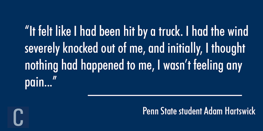 'Bones and hamburger meat': Penn State student Adam Hartswick shares ...