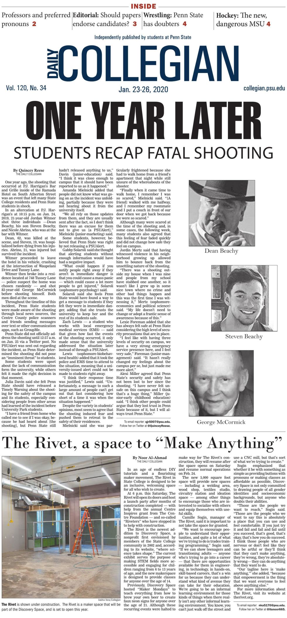 The Daily Collegian for Jan. 23, 2020 | Print Editions | Daily ...