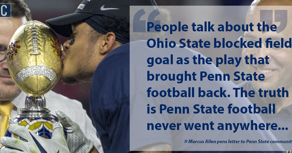 Former Penn State football player Marcus Allen bids farewell in ...