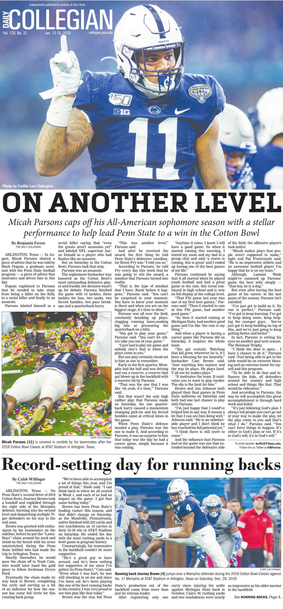 The Daily Collegian for Jan. 13, 2020 | Print Editions | Daily ...