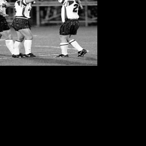 Kelly Convey celebrates a goal with Carole Dutchka | Archived News ...