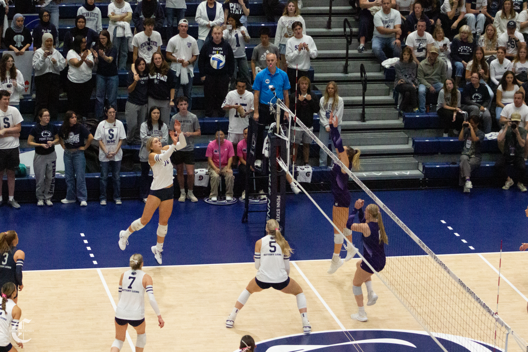 No. 18 Penn State women’s volleyball sweeps Rutgers in “Dig Pink” match ...