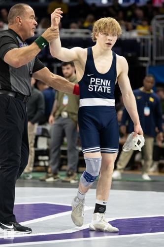 B1G Wrestling Championship, Braeden Davis, Raising Hand Victory ...