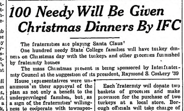 Historical holiday happenings at Penn State told through Collegian ...