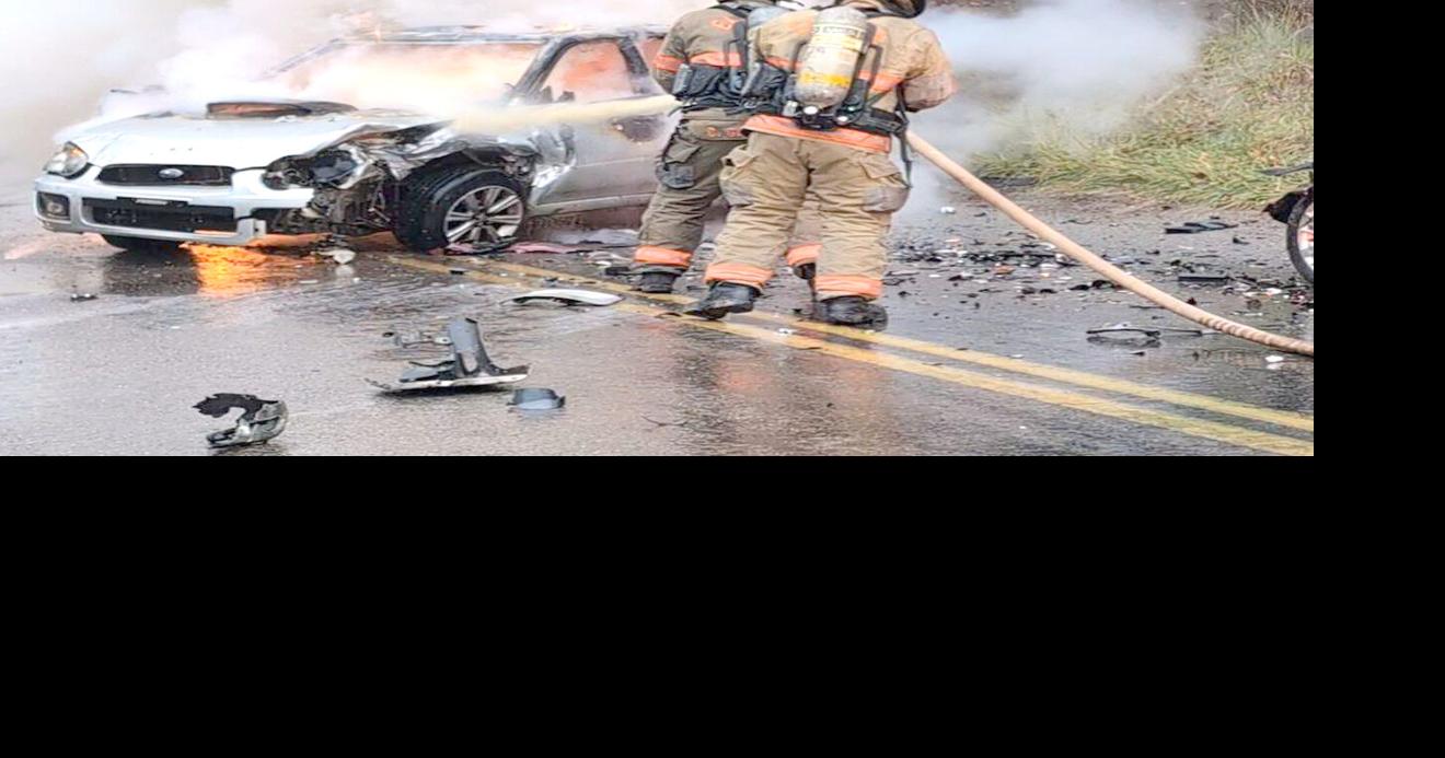 No injuries after vehicle catches fire in head-on collision | News ...