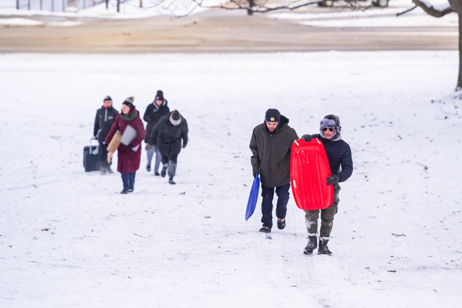 Photo gallery: Students sled fresh snow on Slayter | Campus ...