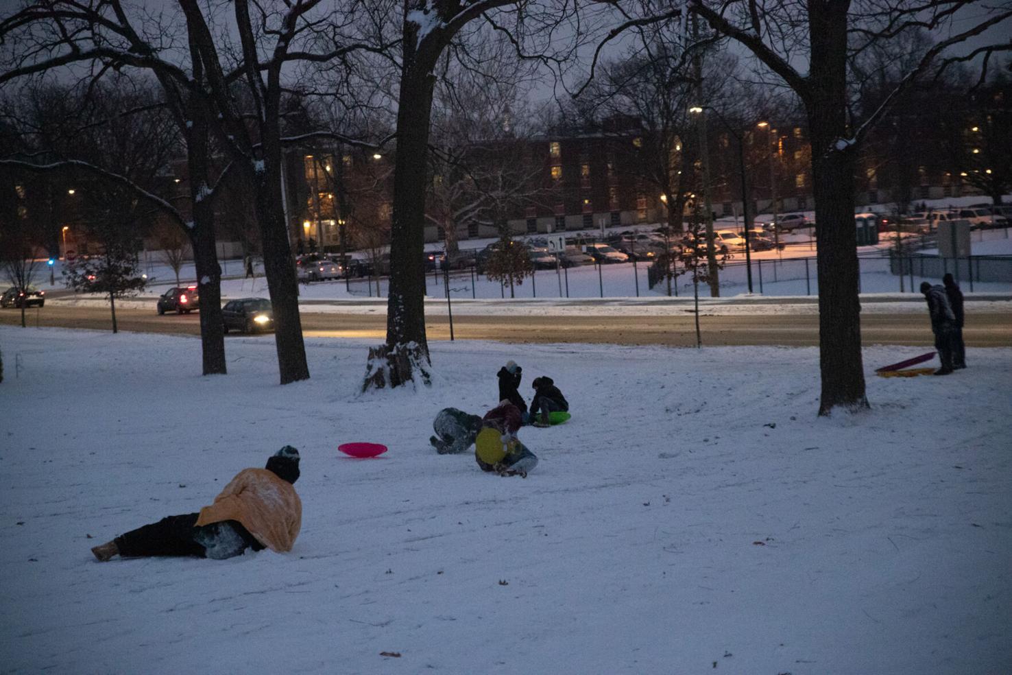 Photo gallery: Students sled fresh snow on Slayter | Campus ...