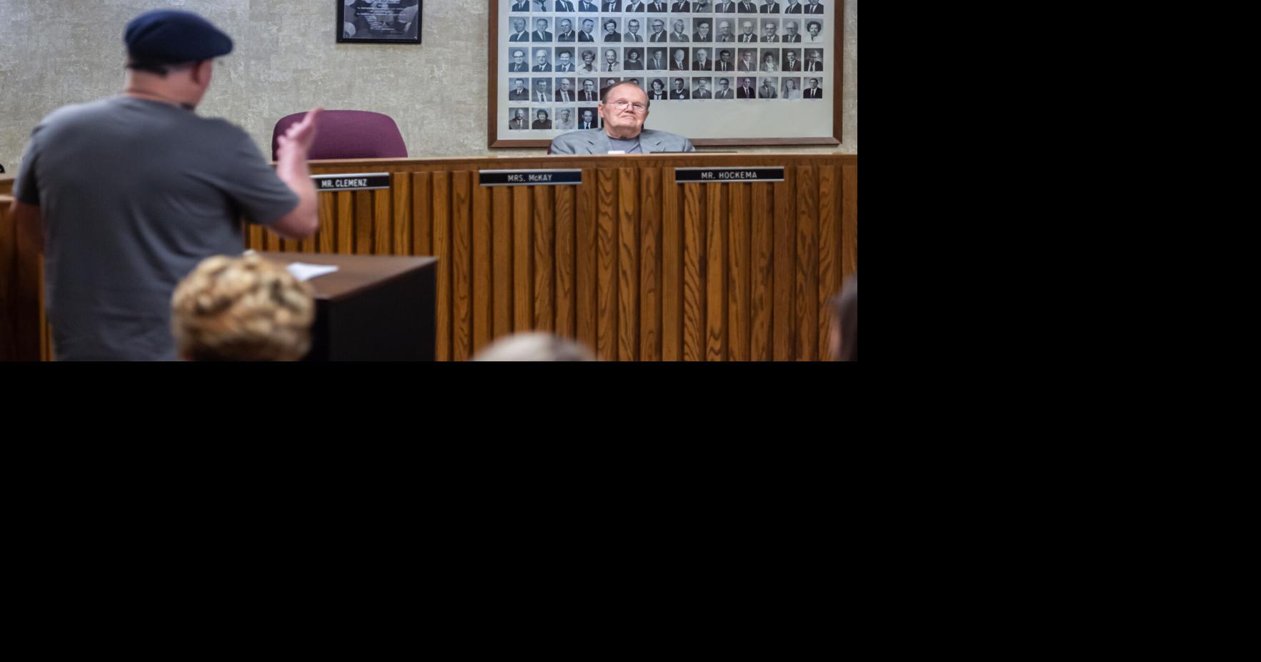 Lafayette School board of trustees April meeting, Charles Hockema ...