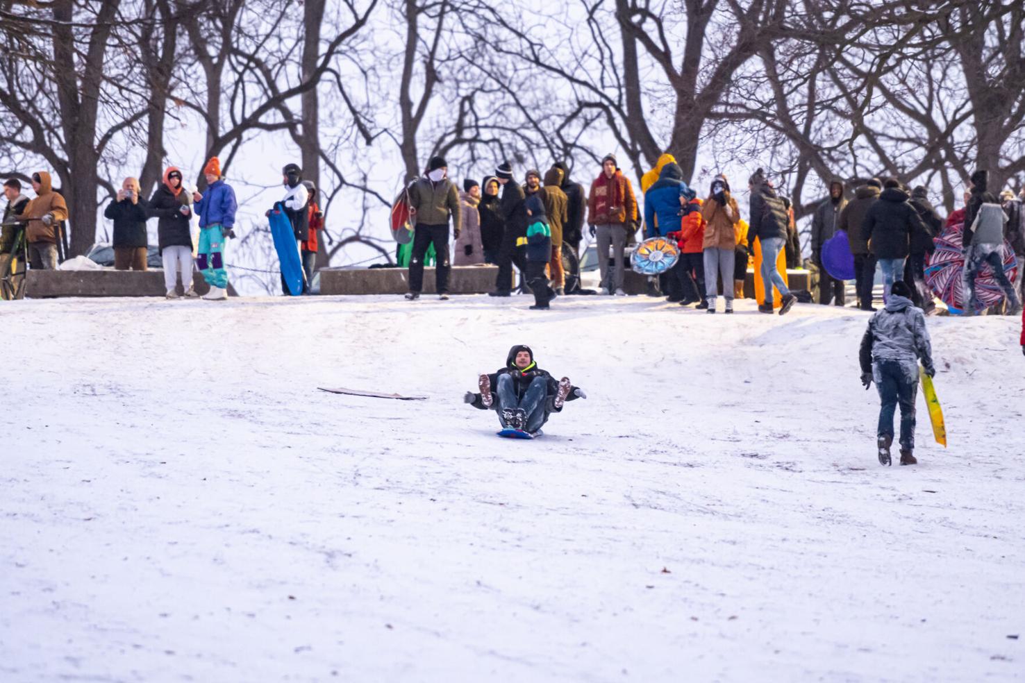 Photo gallery: Students sled fresh snow on Slayter | Campus ...