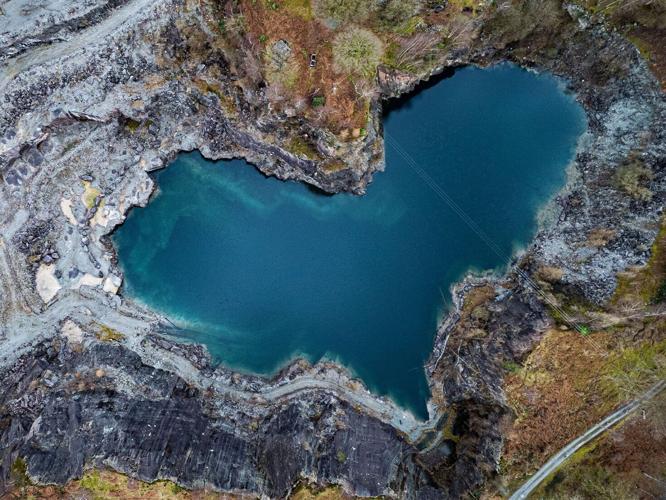 Drone captures stunning shots of heart-shaped lake | National ...