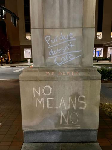 Phrases and words show up on Purdue's Arch overnight calling for Katie ...
