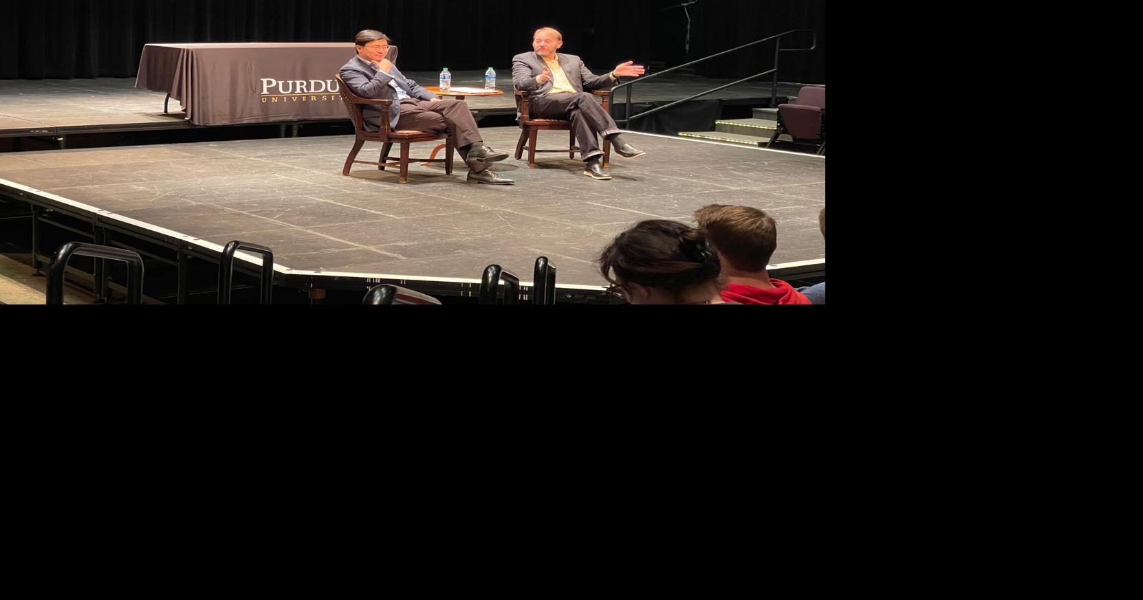 President Mung Chiang discusses new things with Provost Patrick Wolfe ...