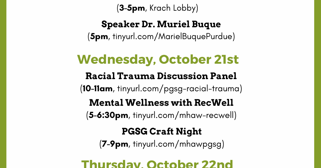 PSG launches Mental Health Action Week | Campus | purdueexponent.org