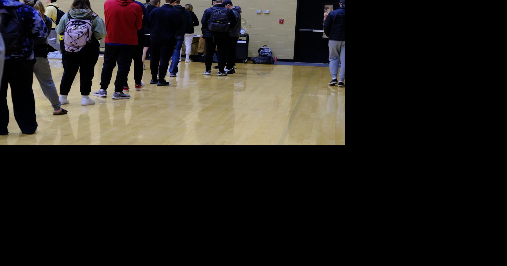 03/04/22 Basketball paint crew campout, lined up | Campus ...