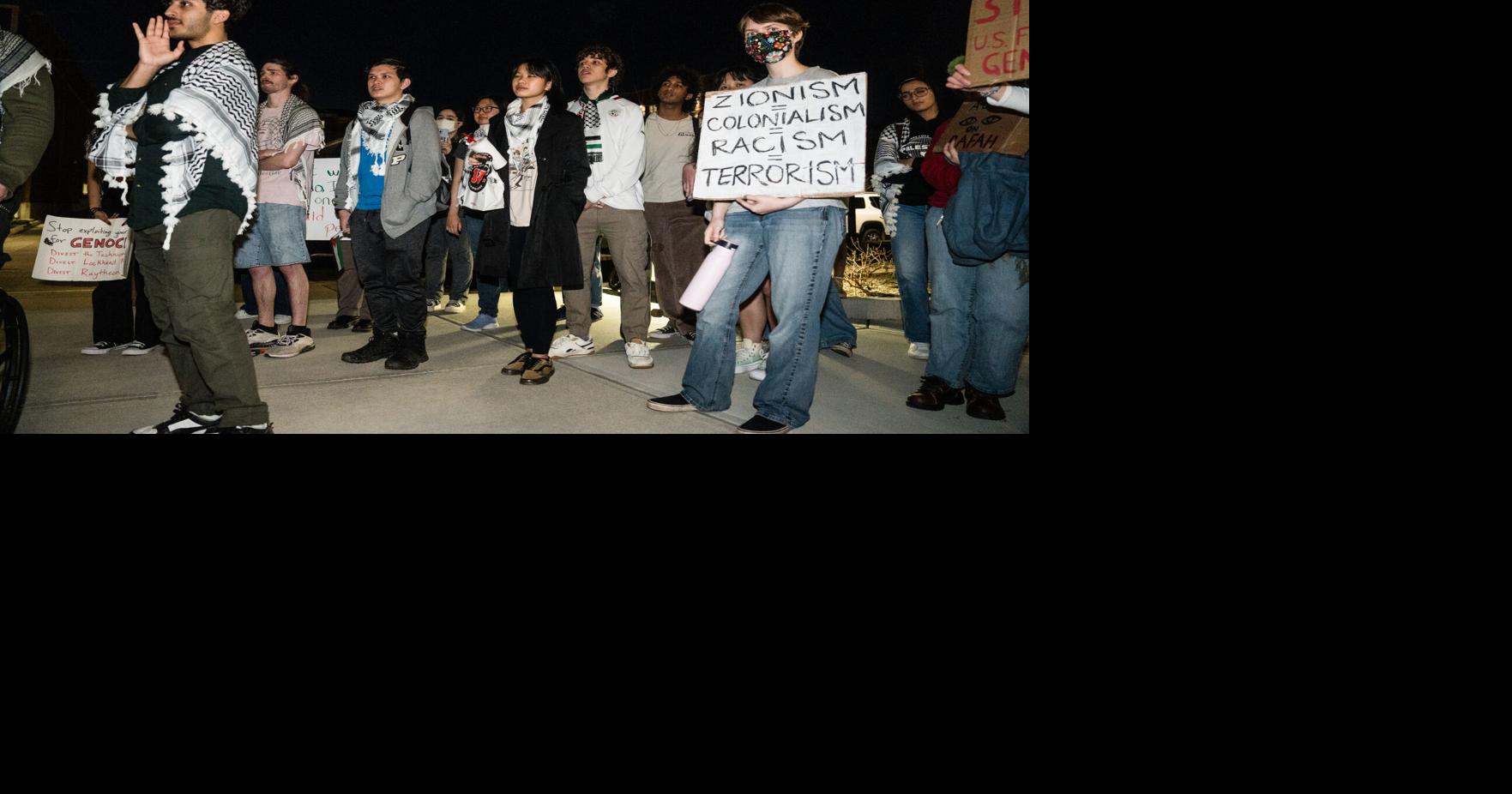 Students protest outside the city council | Campus | purdueexponent.org