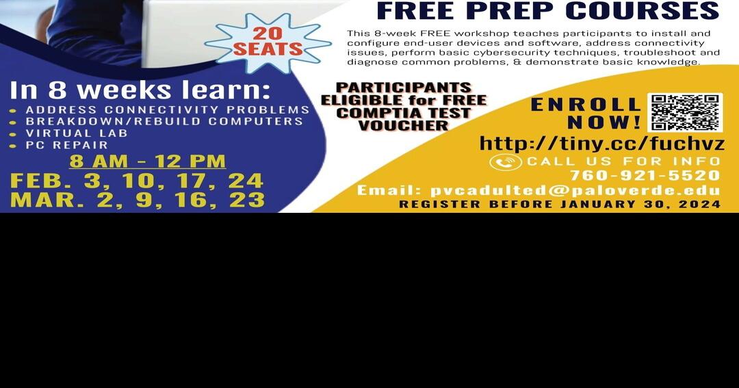 FREE CompTIA Prep Course | Local Events | pvvt.com