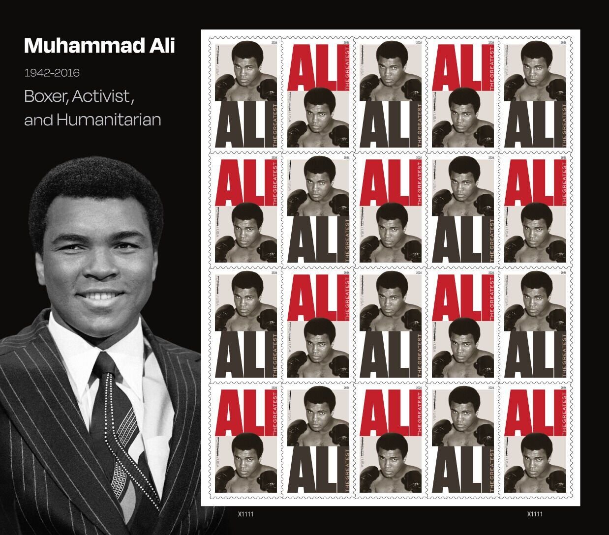 Muhammad Ali will be honored with a US postage stamp