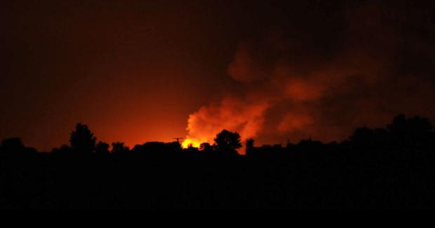 Pipeline fire lights up Erie sky