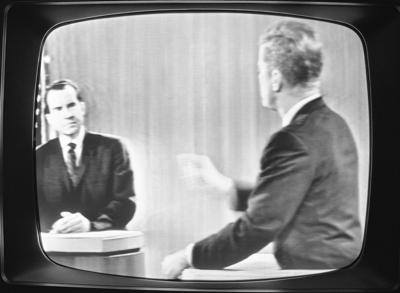 The first televised debate between Nixon and JFK