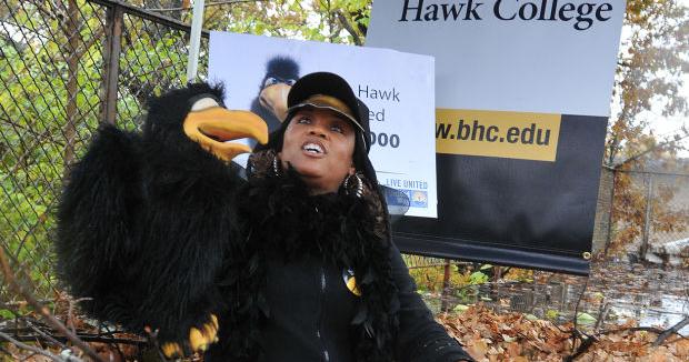 Human-looking hawk celebrates generosity at BHC