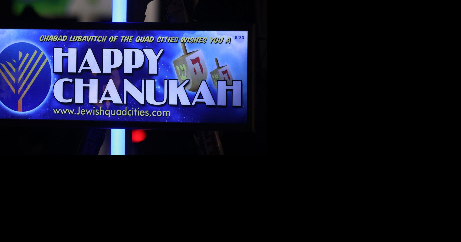 Photos: Chabad of the Quad Cities lights menorah on fifth night of Hanukkah