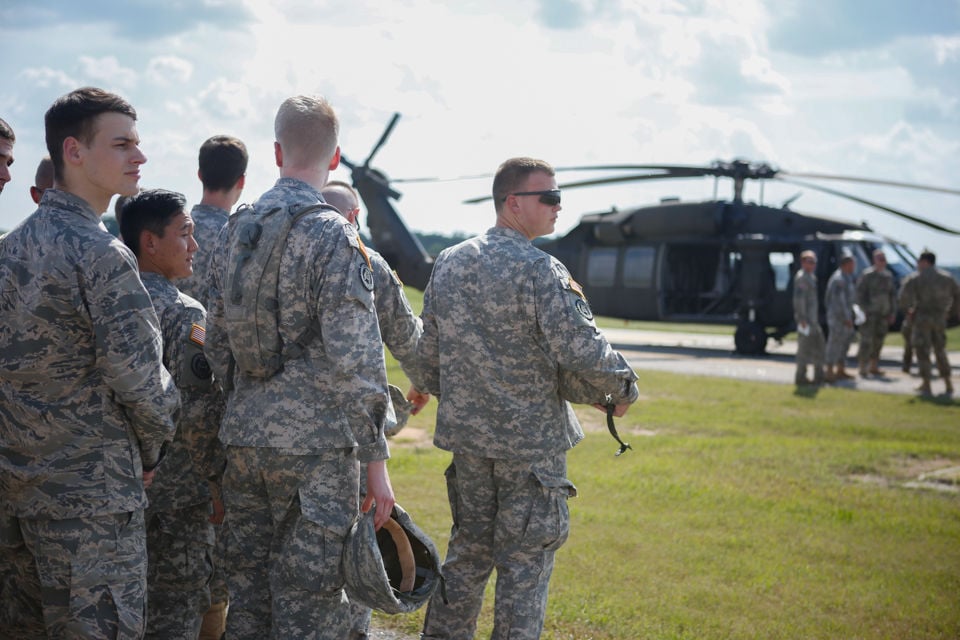 UGA ROTC Cadets ride in Blackhawk helicopter as part of training ...