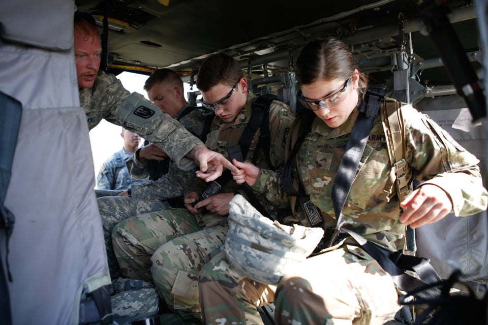 UGA ROTC Cadets ride in Blackhawk helicopter as part of training ...