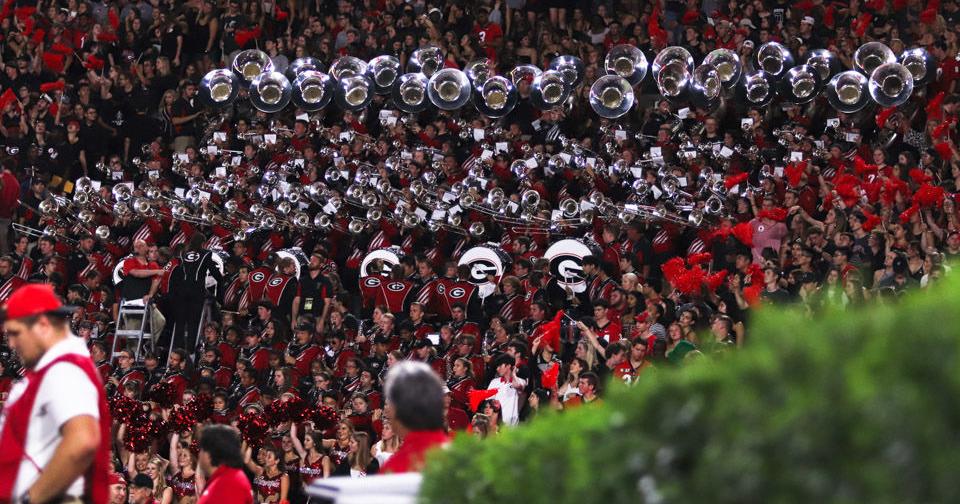 The Redcoat Marching Band performed its gameday routine in New York ...