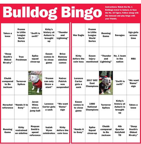 Bulldog Bingo: Play along while you watch the Georgia Bulldogs take on ...