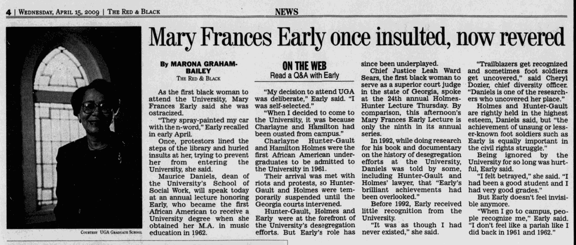 From the archives: Mary Frances Early, UGA’s first African American ...