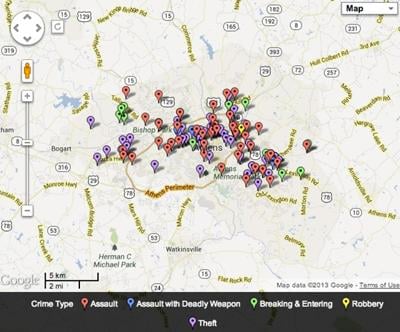 Athens Crime Map, July 8 - 14 | Maps | redandblack.com