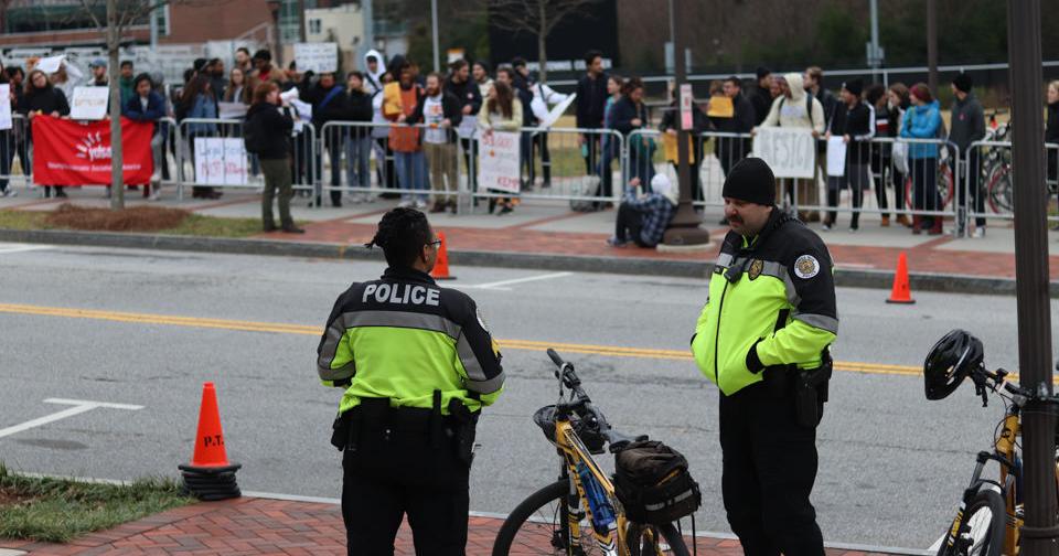 Georgia Tech students protest Gov. Brian Kemp's inauguration ...