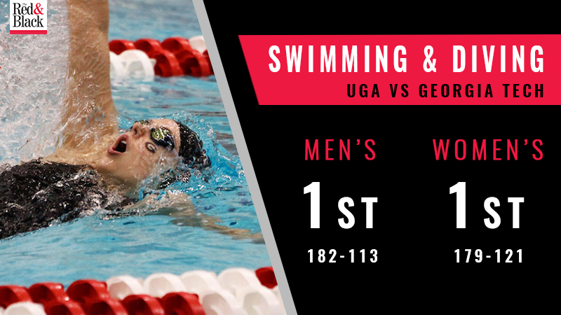 Georgia swimming and diving sweeps rival Georgia Tech on Wednesday ...