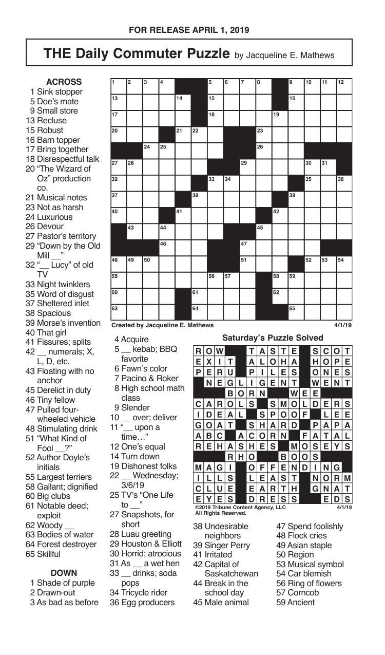 Commuter Crossword Printable Printable Templates Commuter Crossword Printable Printable Templates