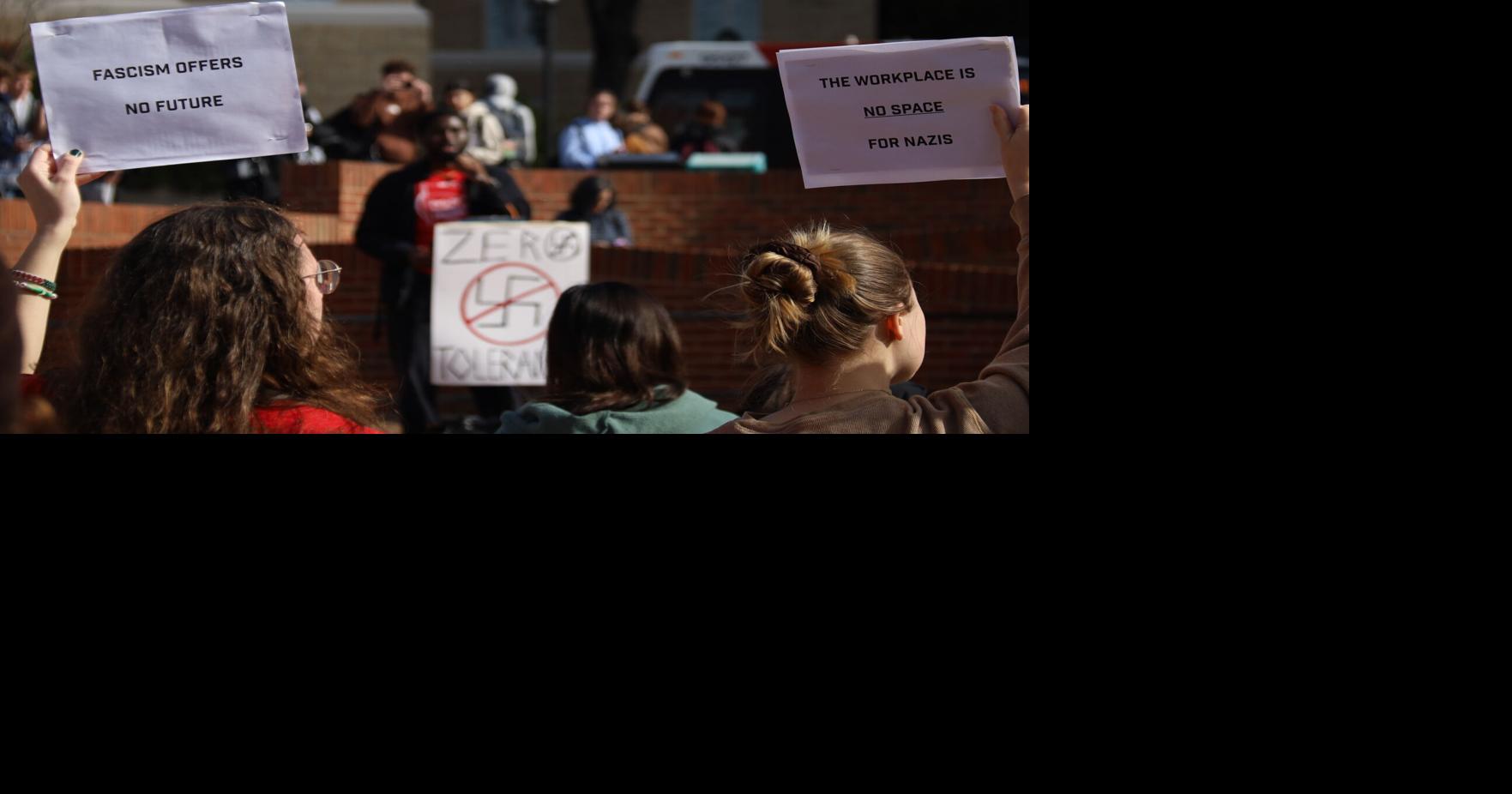 UGA students hold anti-neo-Nazi demonstration following allegations about UGA staff member ...
