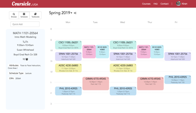 Coursicle app helps UGA students with organizing class registration ...
