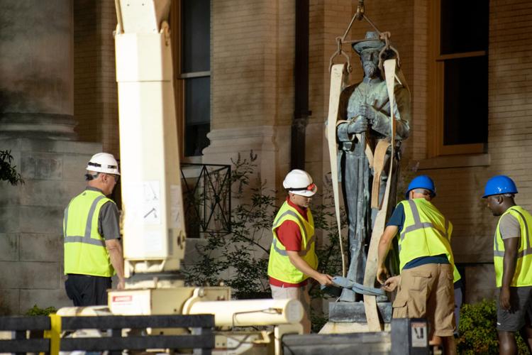 Confederate statue removed; work will resume on pedestal | Local News ...