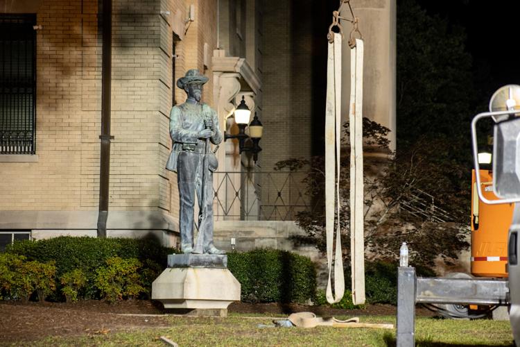 Confederate statue removed; work will resume on pedestal | Local News ...