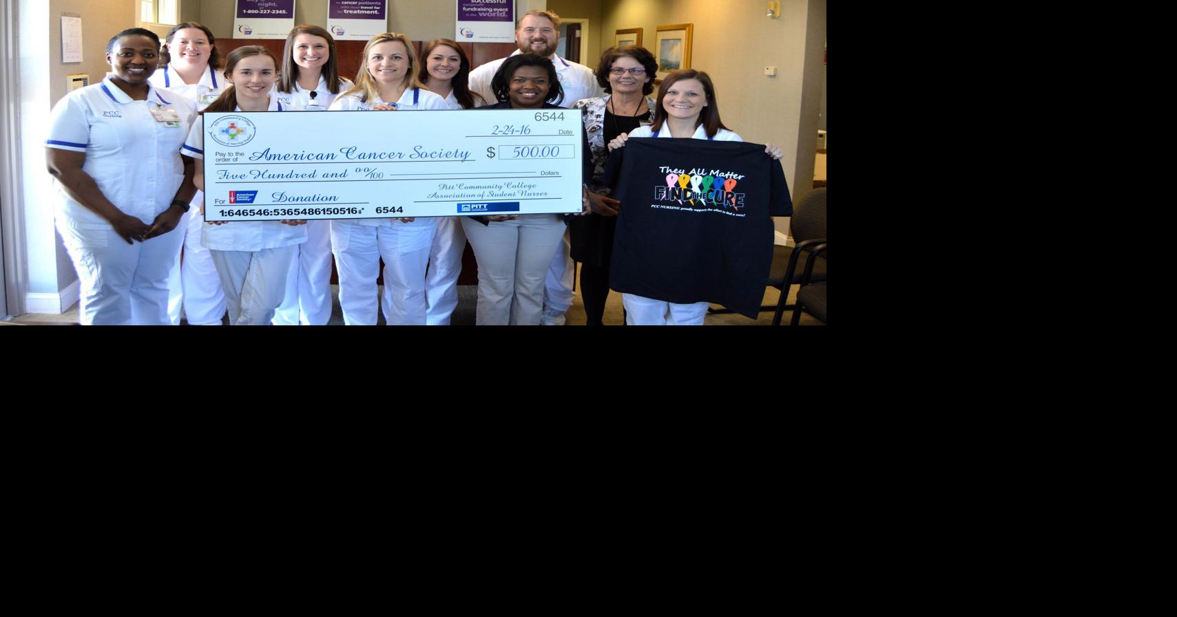PCC nursing students donate to Cancer Society | Local News | reflector.com