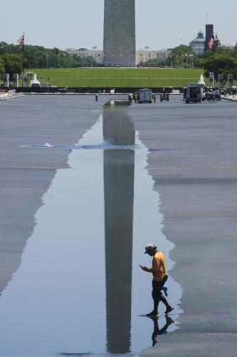 Refilling starts for newly painted Reflecting Pool in Washington, in ...