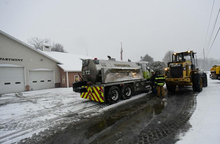 Westminster fire truck ends up in ditch during snowstorm | Local News ...