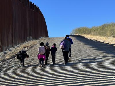 walking along the border