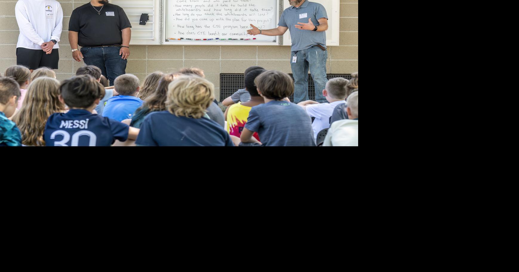 Matunuck Elementary celebrates installation of outdoor whiteboards ...