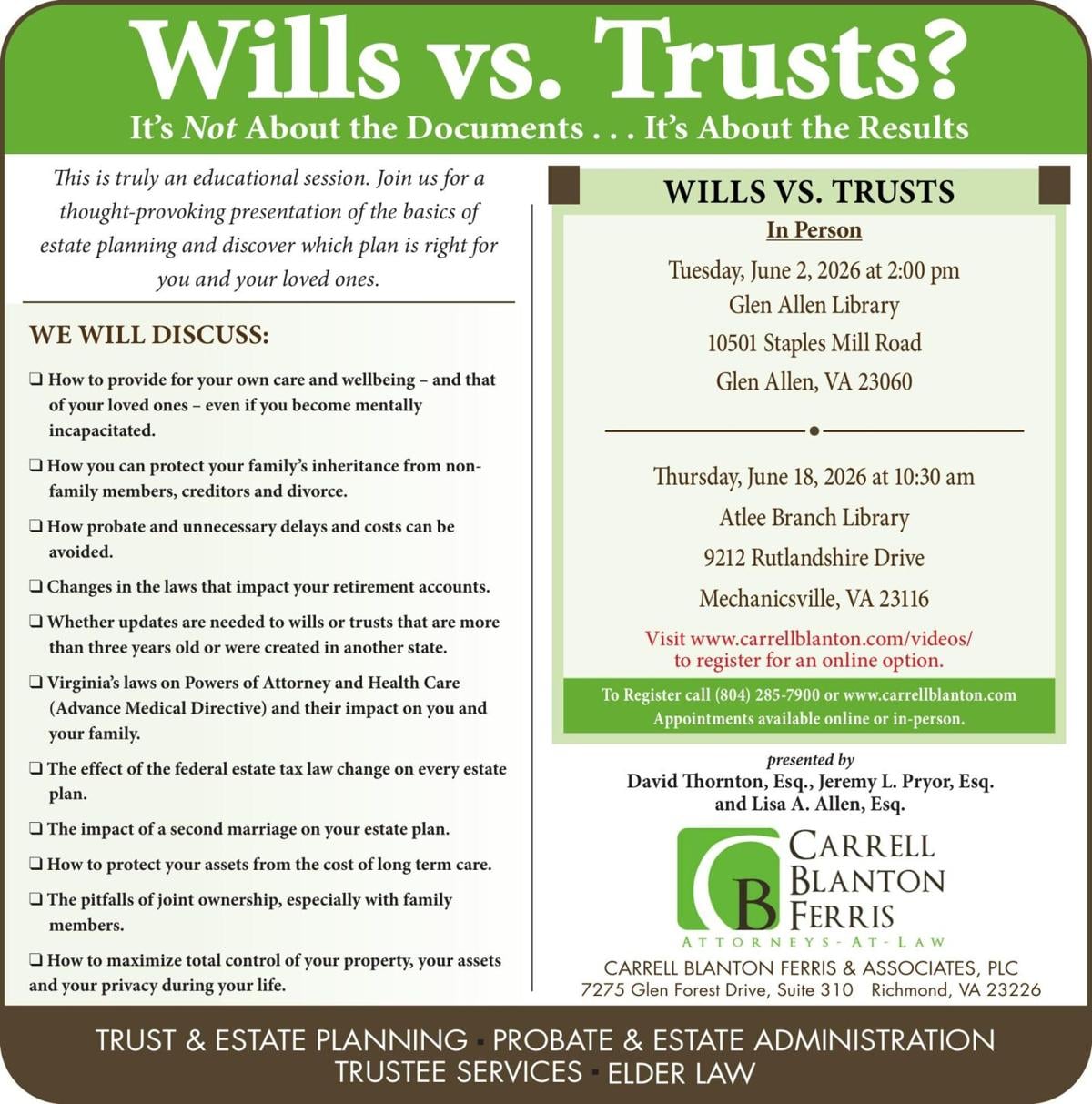 CARRELL BLANTON FERRIS & ASSOCIATES, PLC