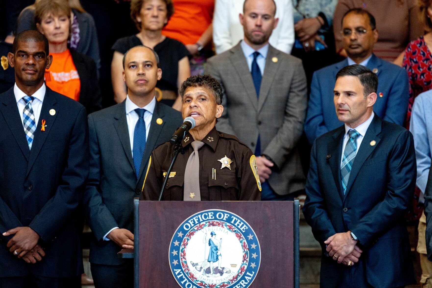 Photos: AG Jay Jones discusses enforcing new gun law